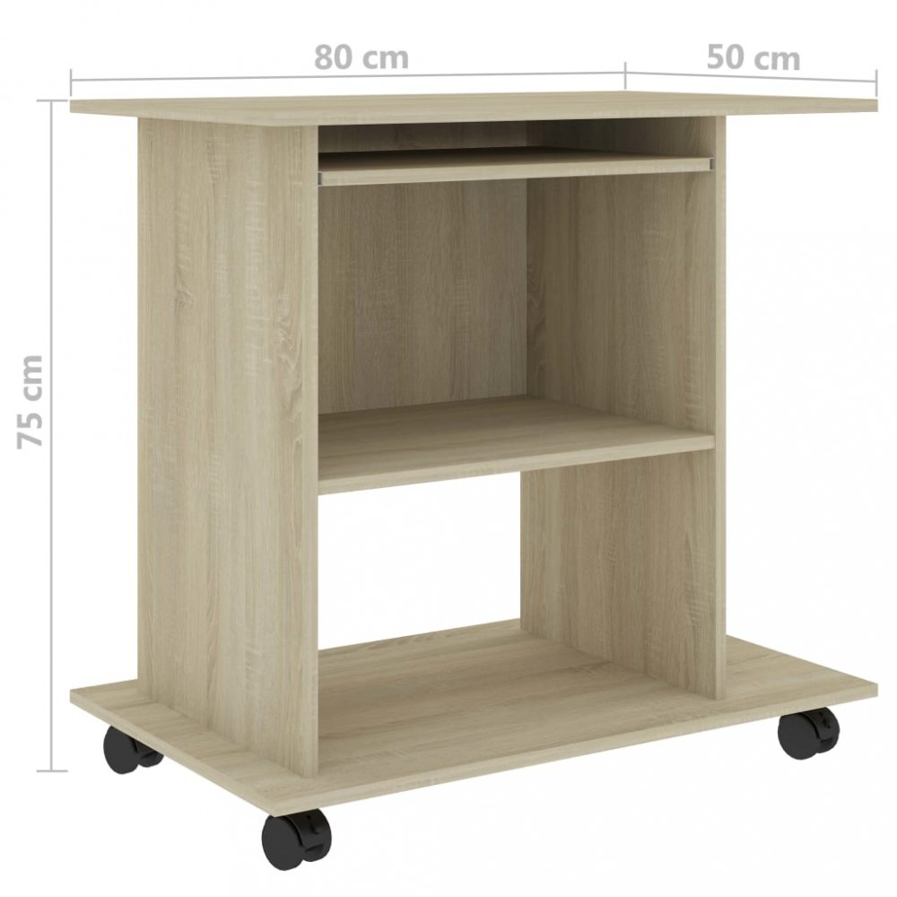 PC stôl na kolieskach 80x50 cm Dekorhome | DekorHome.sk
